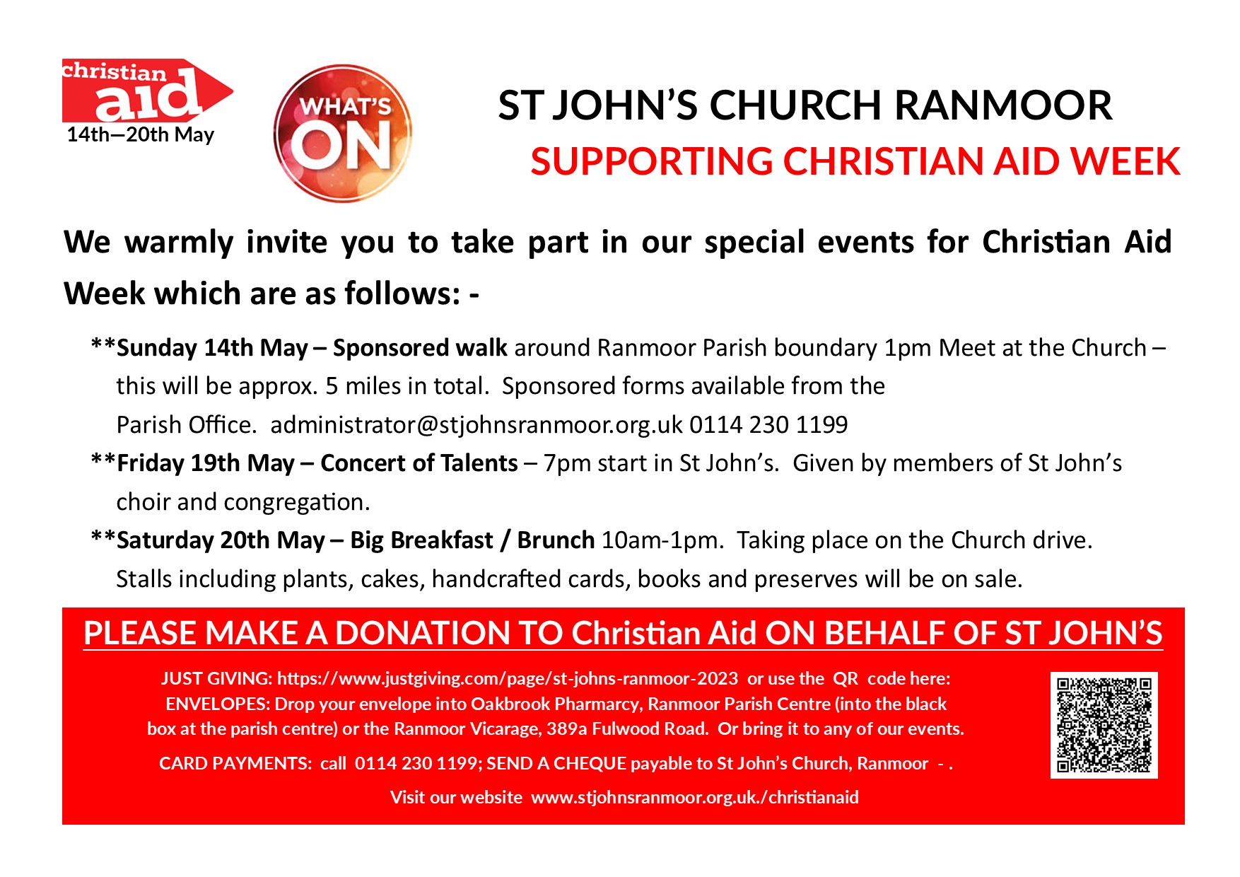 St John's Church, Ranmoor : Christian Aid